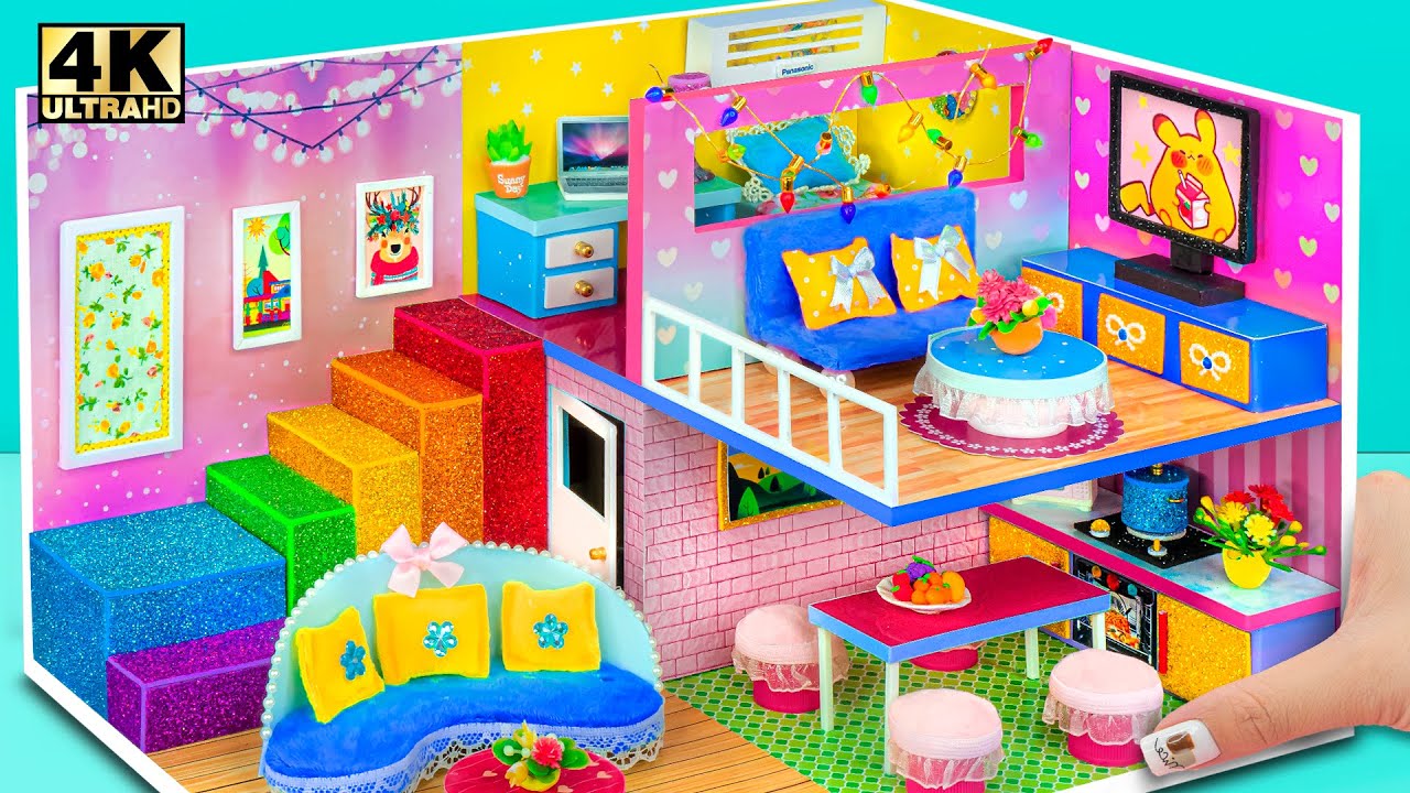 Build Cute Colored House with Bedroom, Bathroom, Kitchen for pet ️ DIY ...