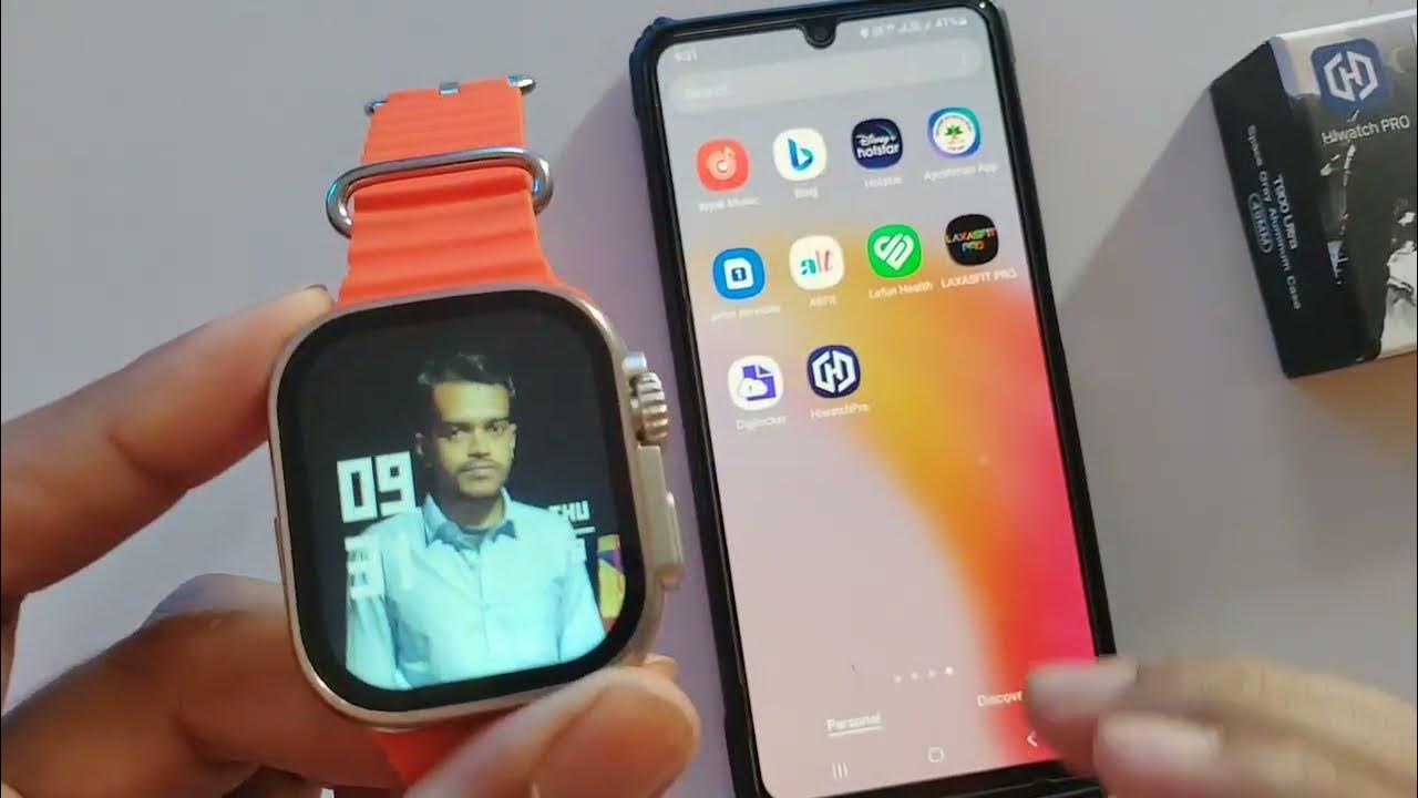t900 ultra smartwatc me photo kaise lagaye|t900 ultra smart watch wallpaper change - YouTube