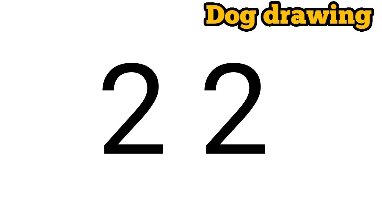 Easy Dog drawing from number 22 | Dog drawing - YouTube