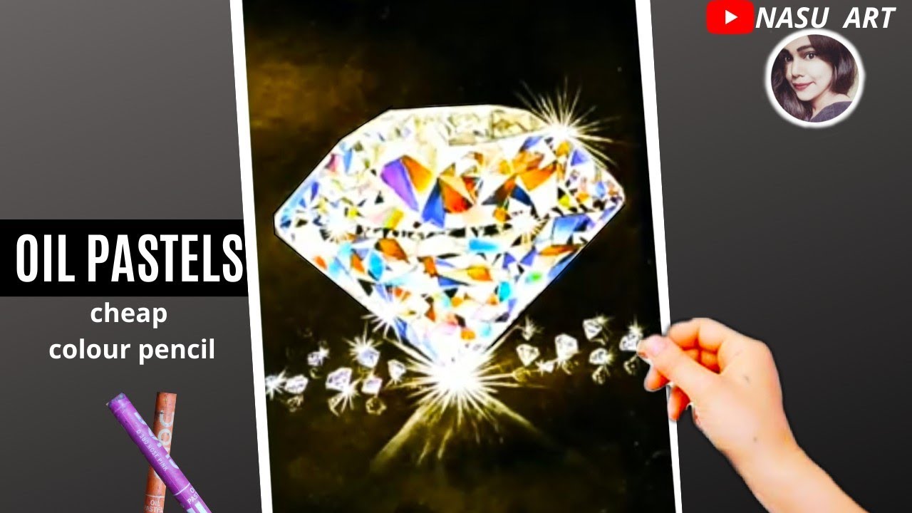 Drawing an realistic diamond || realistic diamond drawing with oil ...