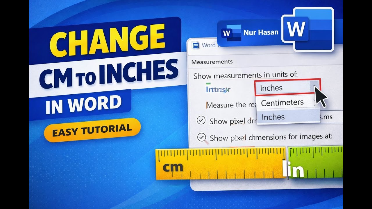 How to Change CM to Inches in Microsoft Word Measurement Units Settings ...