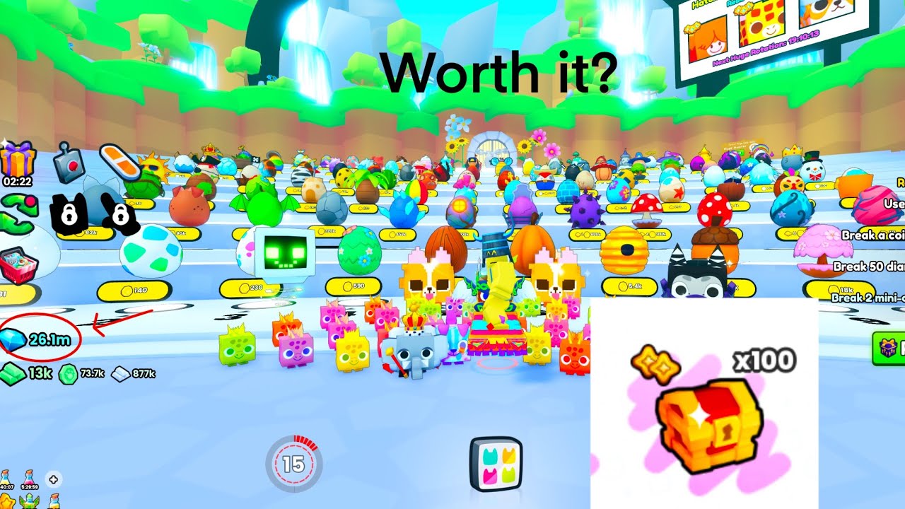 I OPENED 100 MINI CHESTS💎Pet Simulator 99 - YouTube