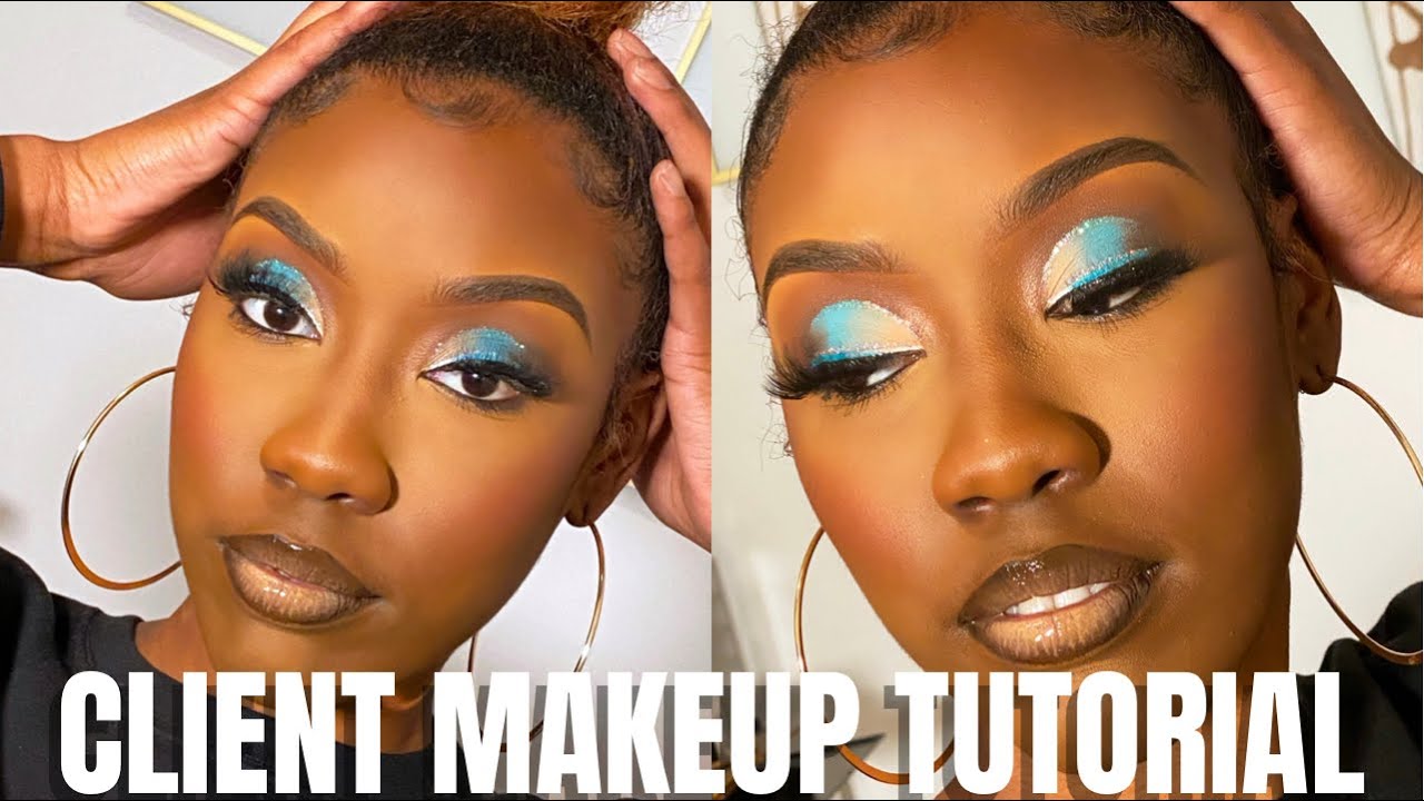 CLIENT MAKEUP TUTORIAL | GLITTER LINER | CUT CREASE - YouTube