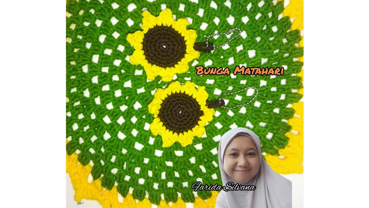 Ganci Rajut Bunga Matahari - YouTube
