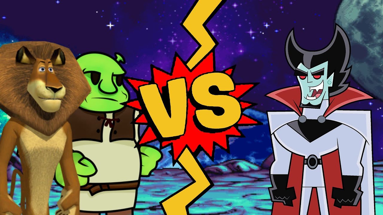 M.U.G.E.N Battles | Shrek/Alex the Lion vs Vlad Plasmius - YouTube