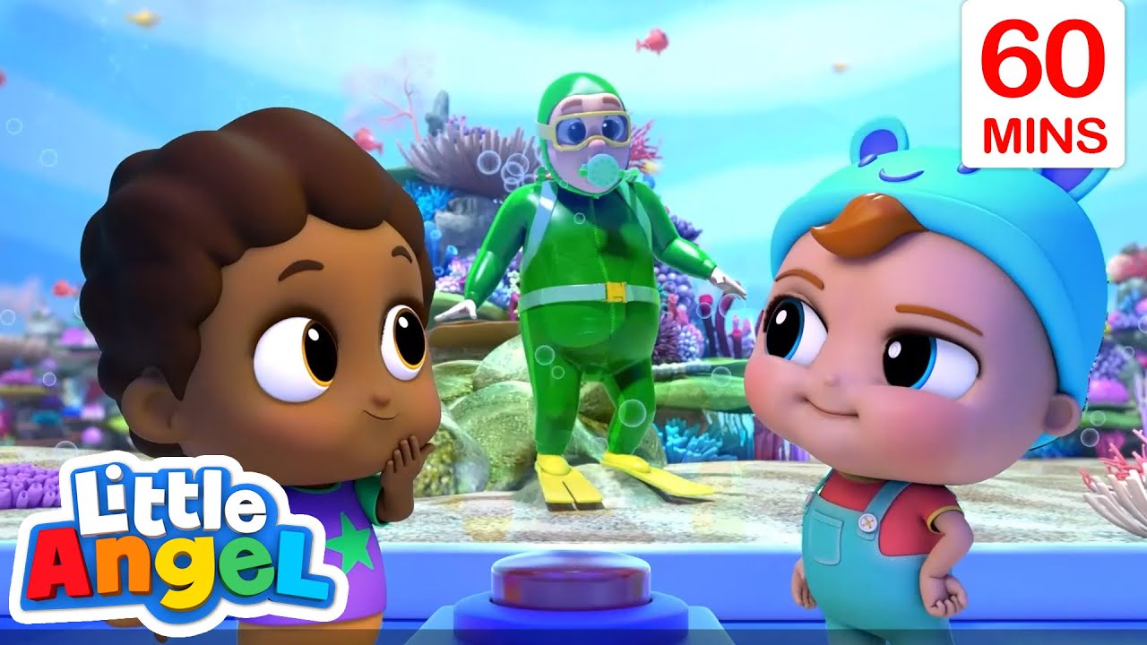 🐟🐠Fun Day At The Aquarium🐟🐠 | Little Angel | Kids Cartoons & Nursery ...