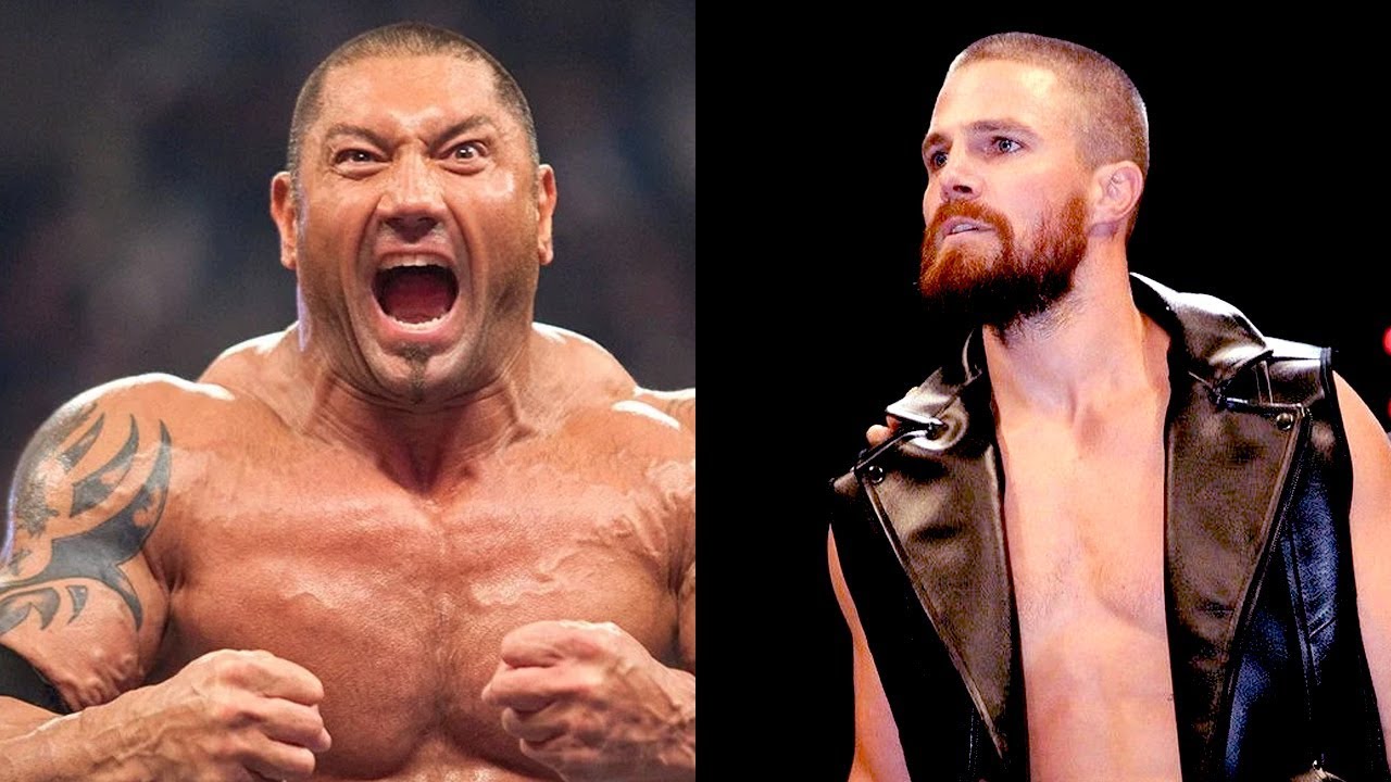 Dave Bautista Fights Stephen Amell Over WrestleMania Match Comment ...