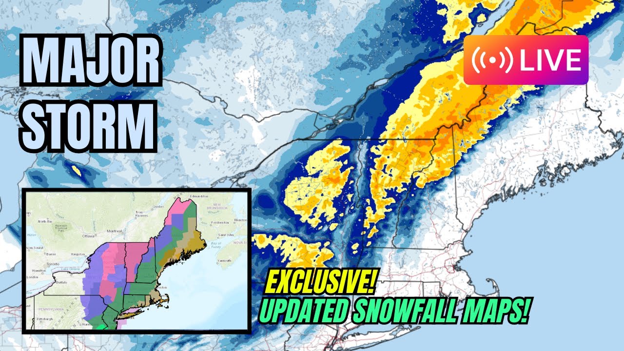 UPDATED SNOWFALL MAPS - Major storm to bring flooding, heavy snow - YouTube