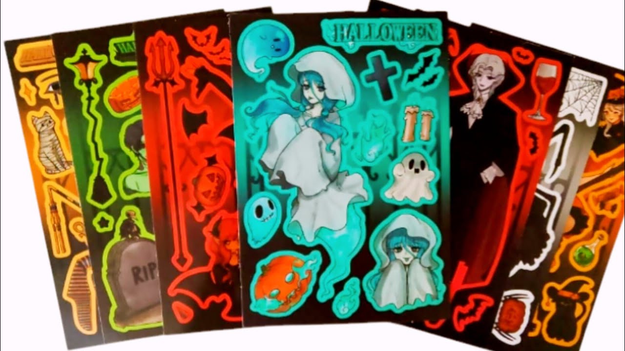 Sticker Book Halloween 👻🎃 ASMR Super crinkles with super stickers ...