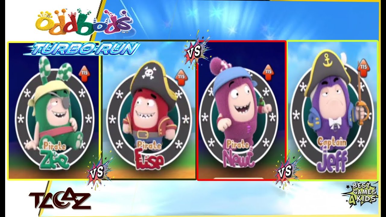 [Oddbods Turbo Run] NEW COSTUME Cardborad Pirate Zee, Pirate Fuse ...