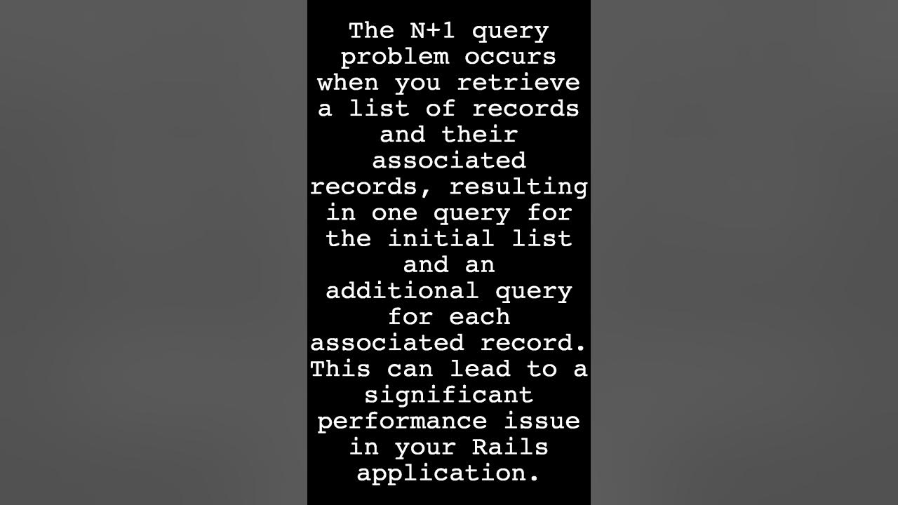 Ruby on Rails: Optimize ActiveRecord Queries with Eager Loading - YouTube