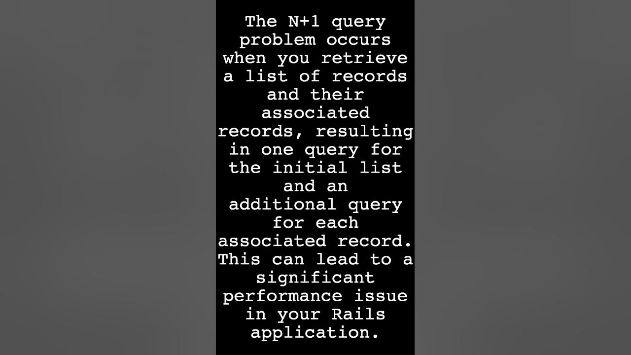Ruby on Rails: Optimize ActiveRecord Queries with Eager Loading - YouTube
