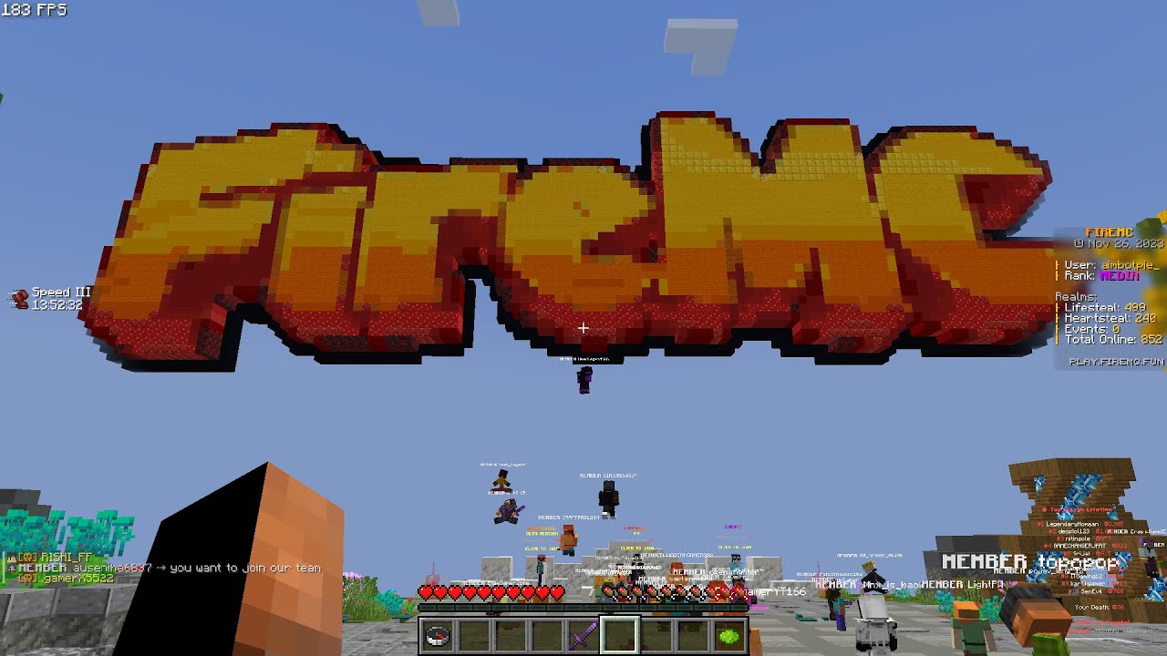 Giveaways in fire mc ultimate - YouTube