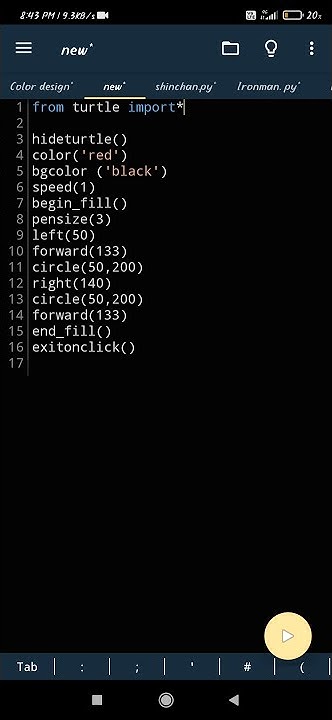 Heart ♥ turtle 🐢 python code | Pydroid 3 |#shorts #turtle #python # ...