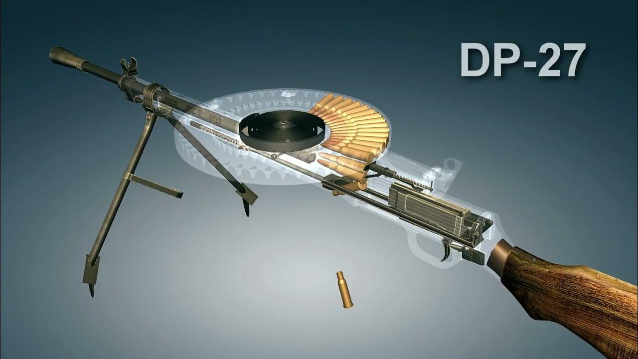 LMG DP-27 Degtyaryov Machine Gun. How it works | 3dGun - YouTube