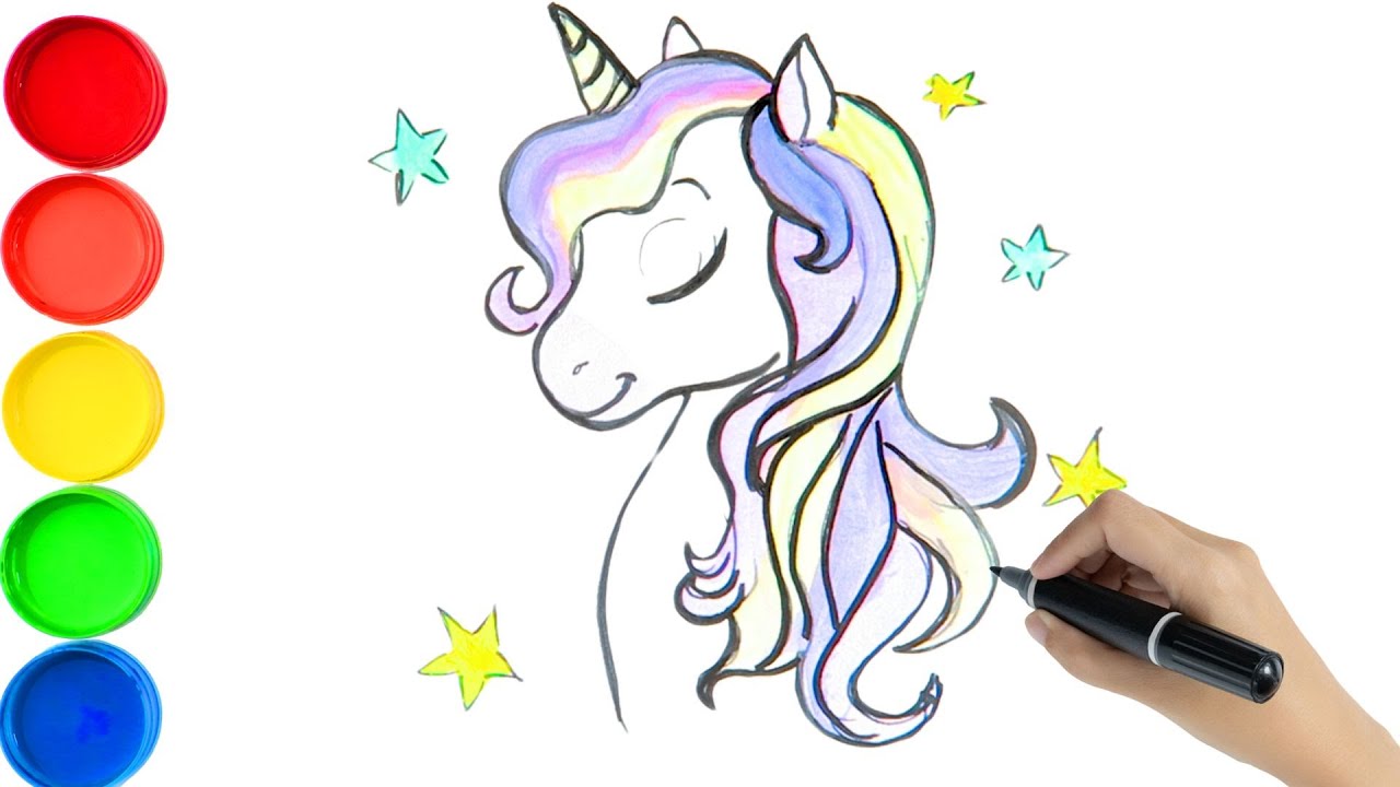 Comment dessiner une licorne - how to draw a unicorn 🦄 - YouTube