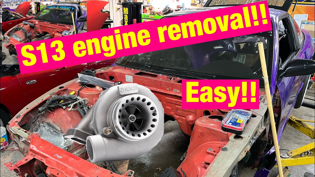 S13 VQ35DE TURBO BUILD PT:3 Engine removal!!! - YouTube