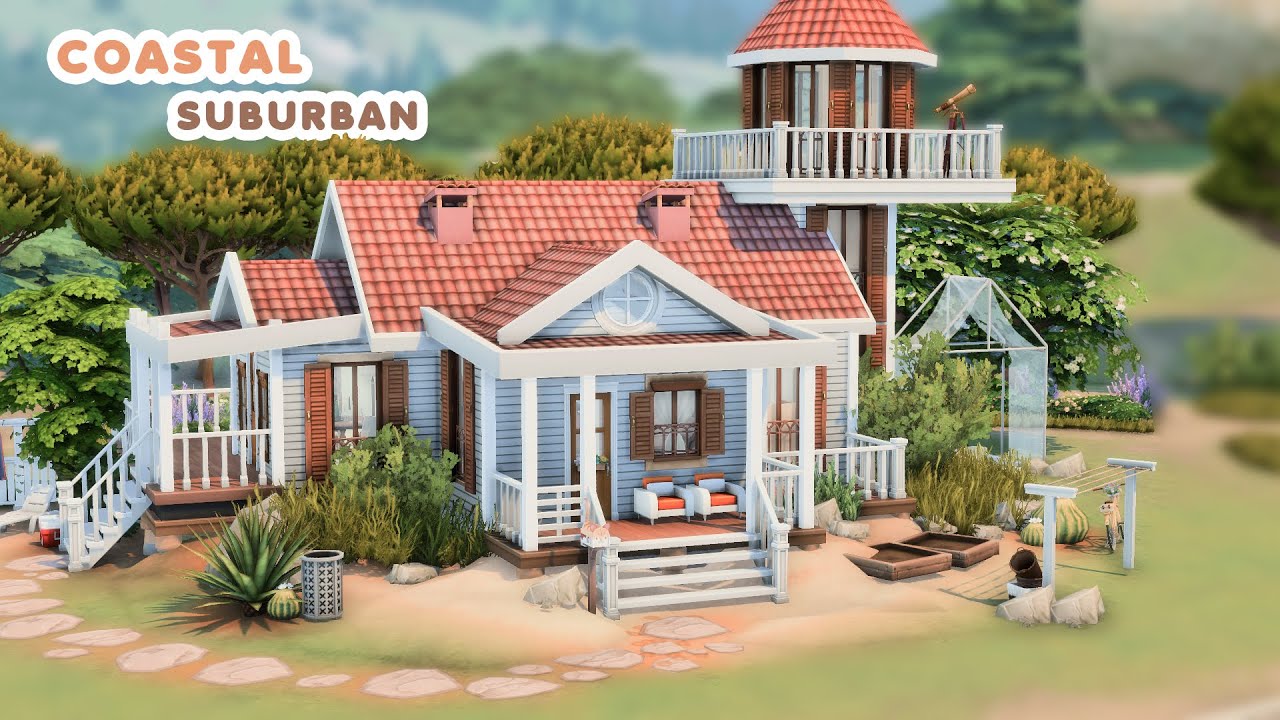 Coastal House - The Sims 4 Speed Build 🌻\\ Tortosa World - No CC - YouTube