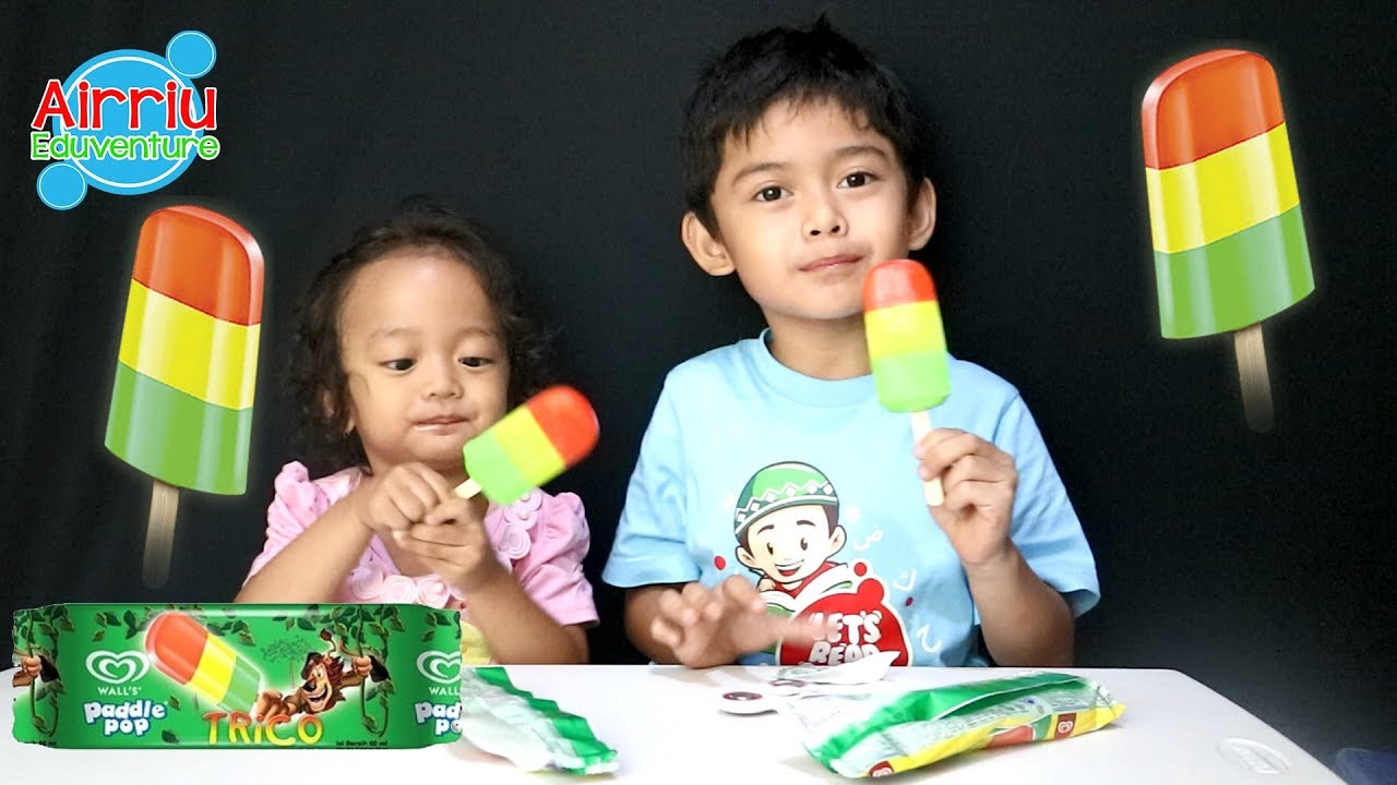Belajar Warna || Ice cream Paddle pop Trico Lucu dan Seru - YouTube