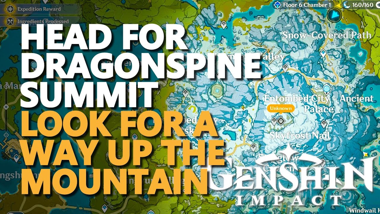 Head for Dragonspine summit Genshin Impact Top of the Mountain - YouTube