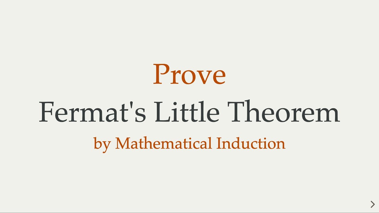 Fermat's Little Theorem - Proof by Mathematical Induction - YouTube