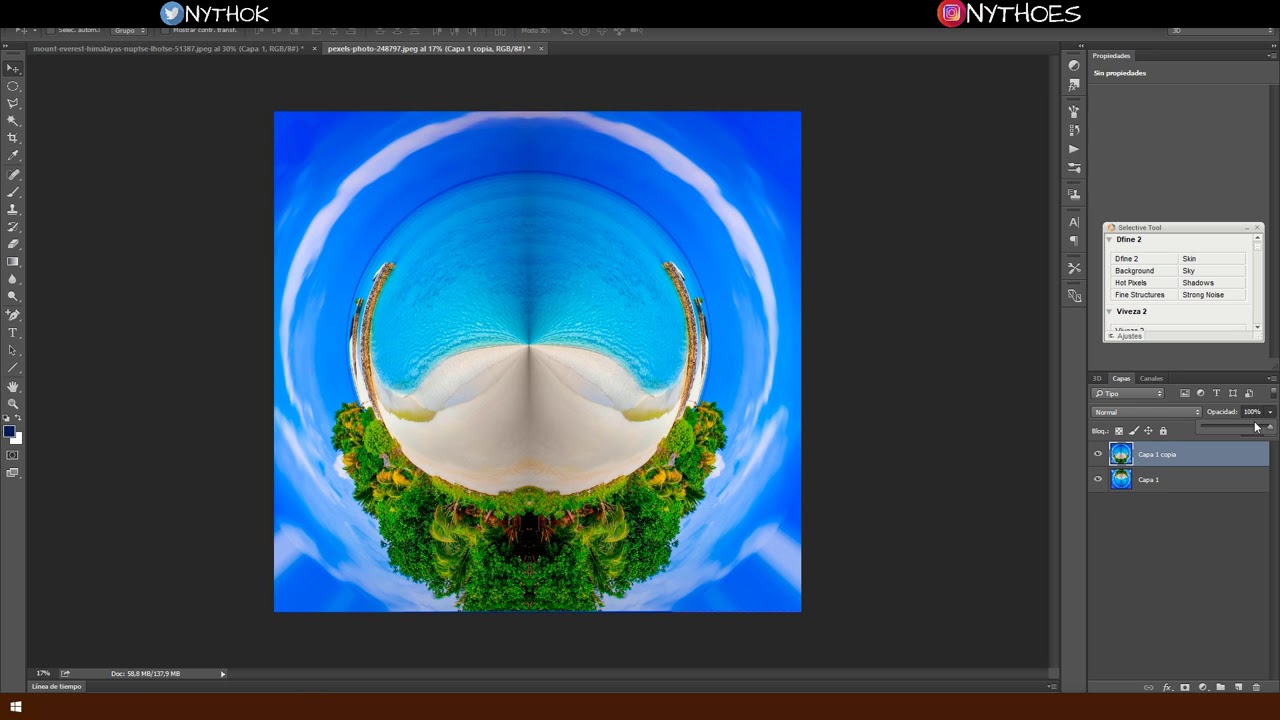 Tiny planet Tutorial sin camara 360 | Adobe Photoshop CC | - YouTube