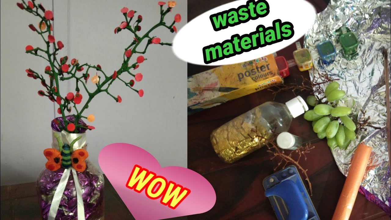 diy// waste materials reuse//grapes stem craft//আঙুৰৰ ঠাৰিৰ ব্যৱহাৰ ...