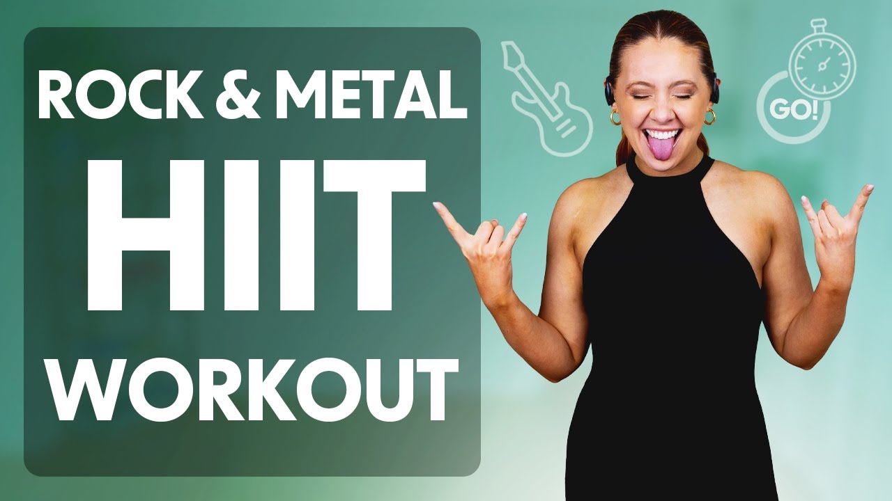 HIIT Workout | Rock & Metal Playlist (No equipment cardio fitness ...