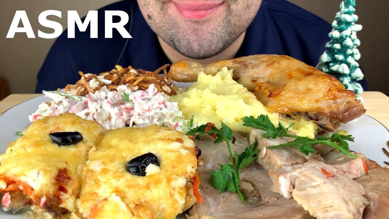 ASMR MERRY CHRISTMAS | HOMEMADE DINNER (CHICKEN, CHEESY SALMON, BOILED ...