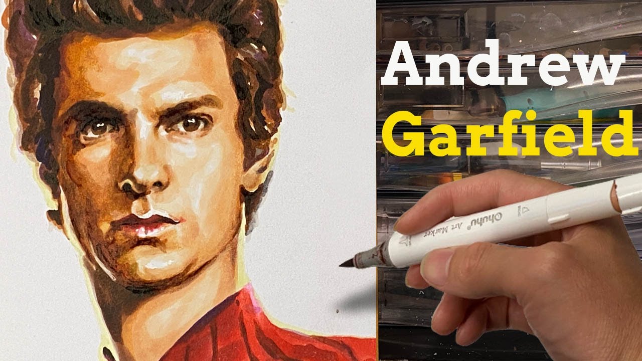 How to draw Andrew Garfield The Amazing Spider-Man by art markers｜No ...