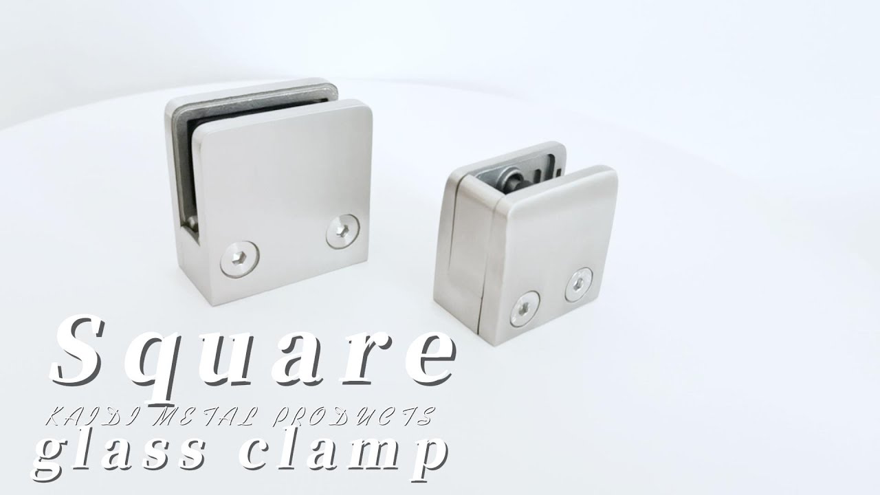 square glass clamps for glass handrail & balustrade - YouTube