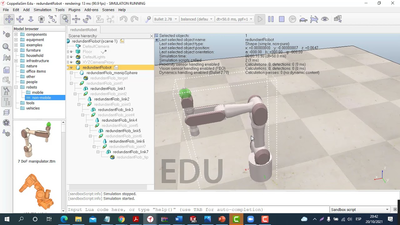 Coppelia Sim modelo en blanco - YouTube