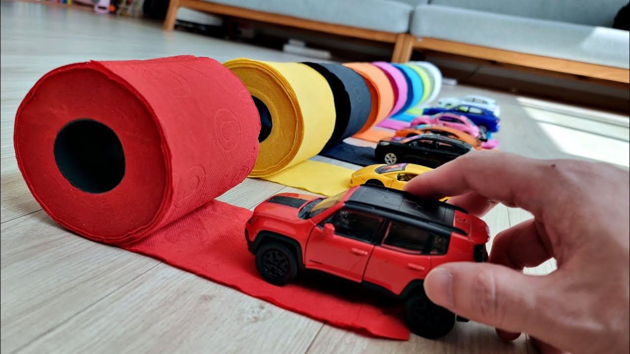 Pull back car & toilet paper - YouTube