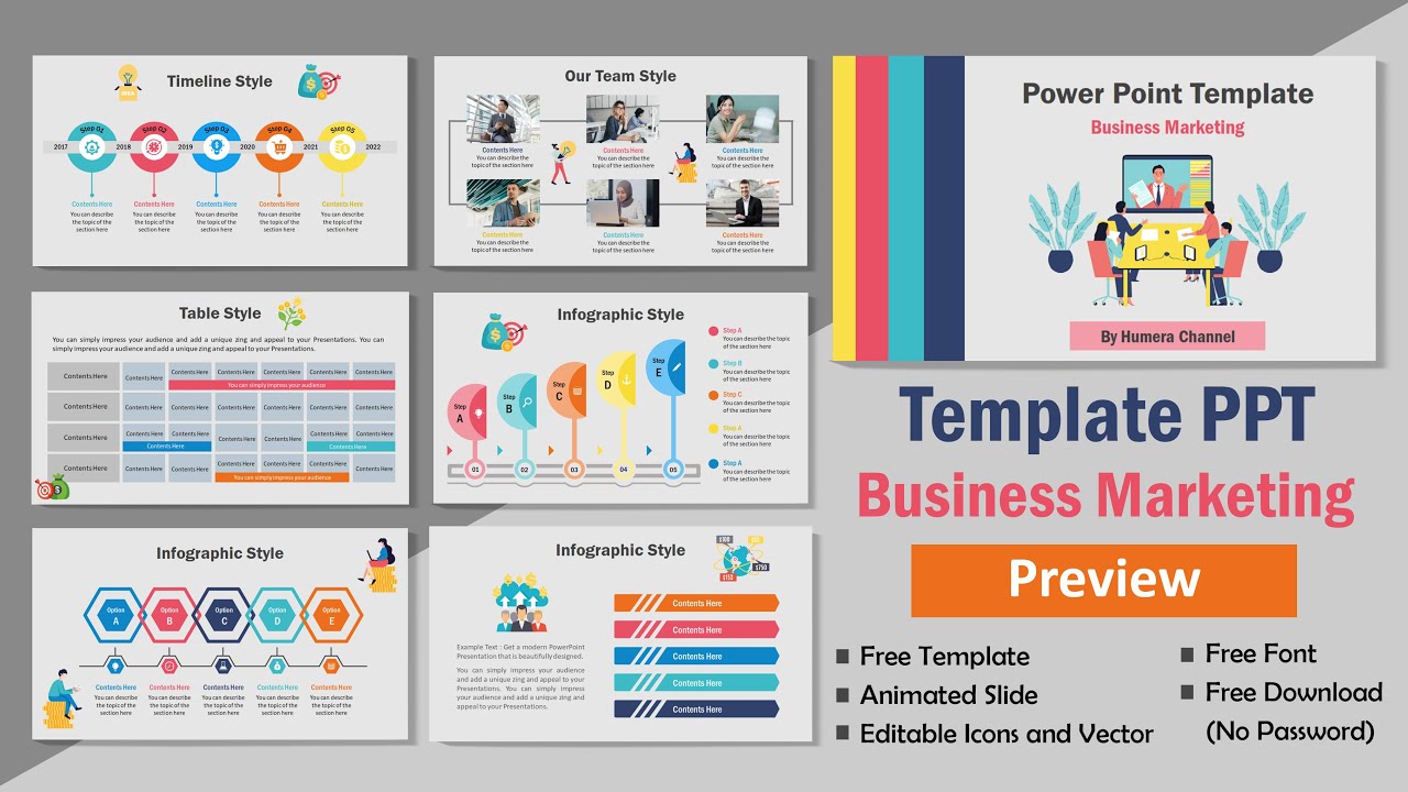 Template PPT Business Marketing | Free Download | PPT Eps. 6 | Preview ...