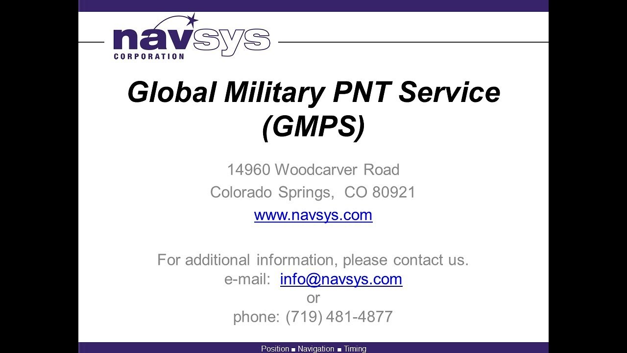 Global Military PNT Service (GMPS) - YouTube
