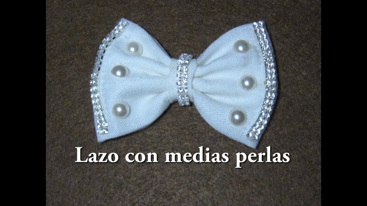 #DIY -Lazo con medias perlas y strass#DIY -Line with beads and ...
