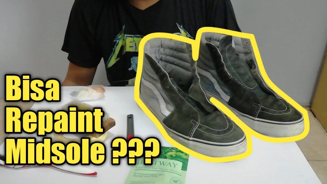 tutorial repaint sepatu canvas dan midsole murah - YouTube