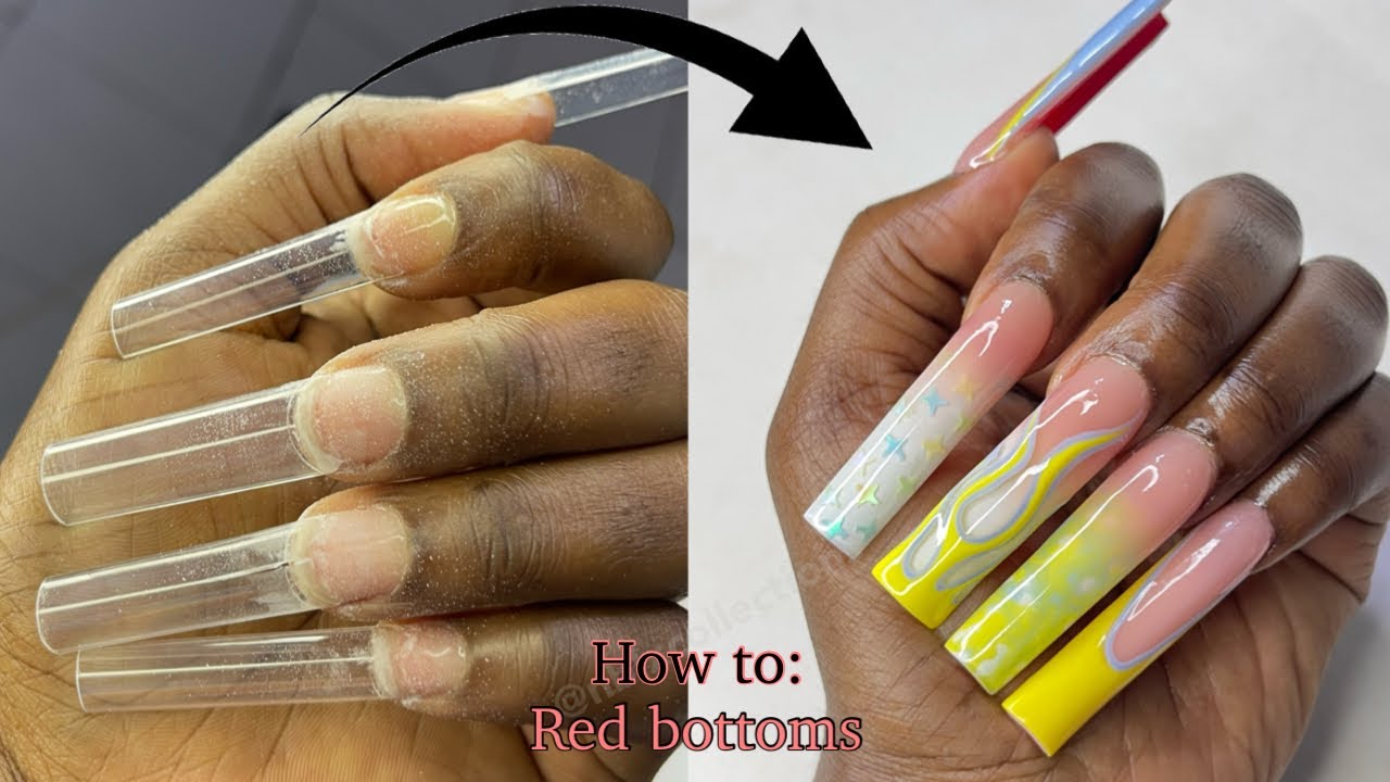How to: Red bottom nails | XXL Polygel nails | NBLX Collections - YouTube