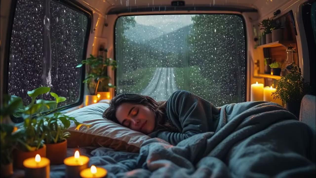 Deep Sleep Ambience: Cozy Car on a Rainy Night with Relaxing Rain & Thunder Sounds for Restful ...