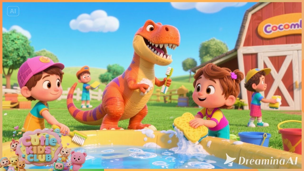 🦕 Dinosaur Wash Song | Fun Bubble Bath Song for Kids 🫧🎶 - YouTube
