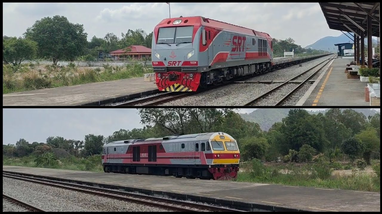 ขบวนรถสินค้าที่852 D:QSY-5224 สวนกับ D:Hitachi-4510 สถานีบางพระ #รถไฟ ...