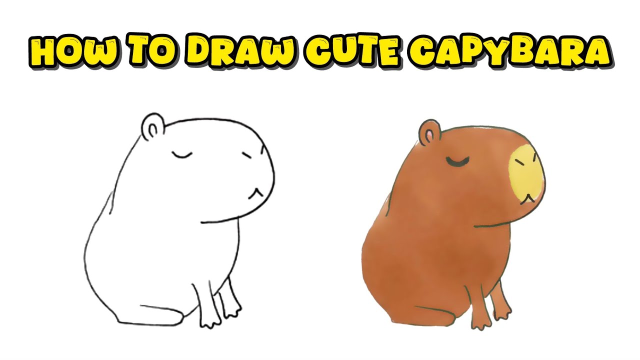 How to Draw a Cute Capybara with Markers – Adorable Animal Masterclass ...