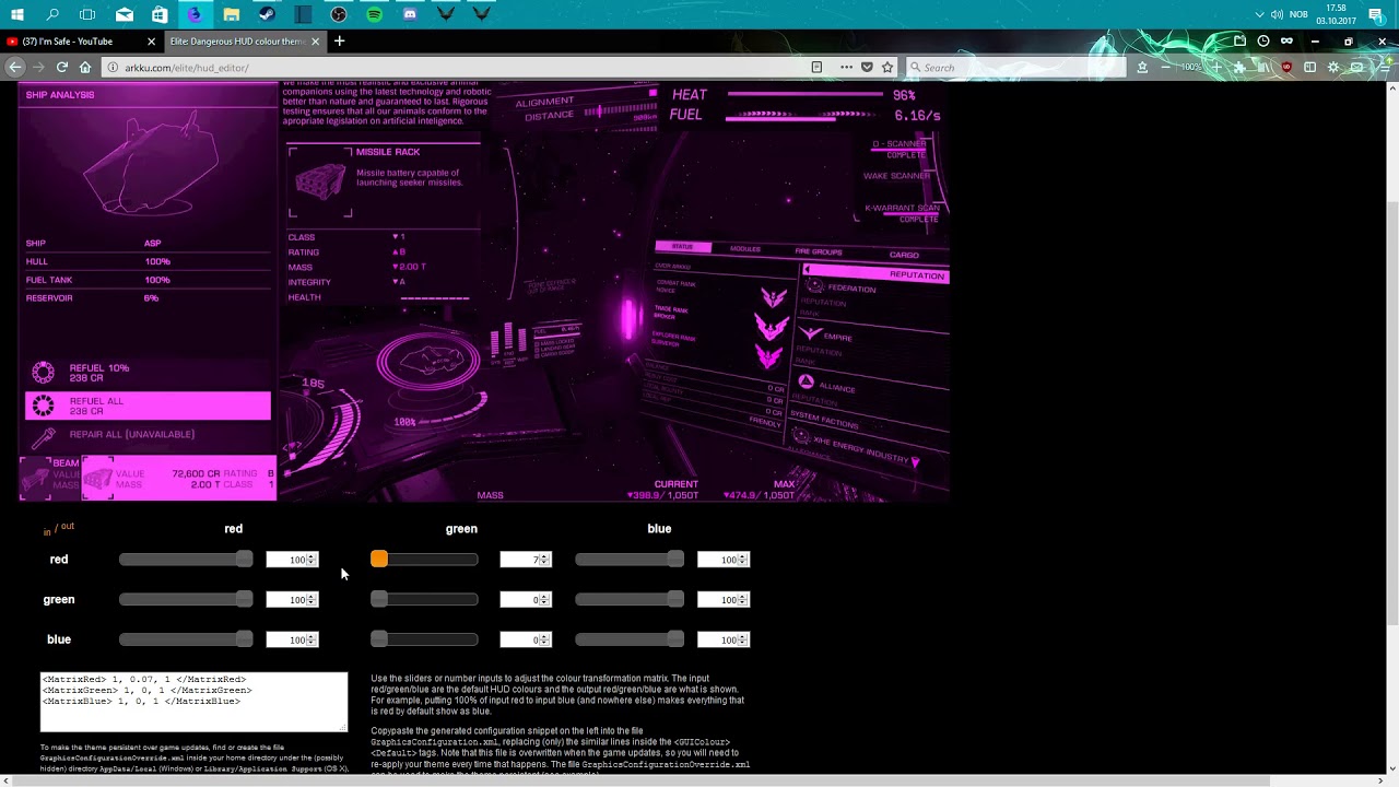 How to change your hud color in Elite Dangerous - YouTube