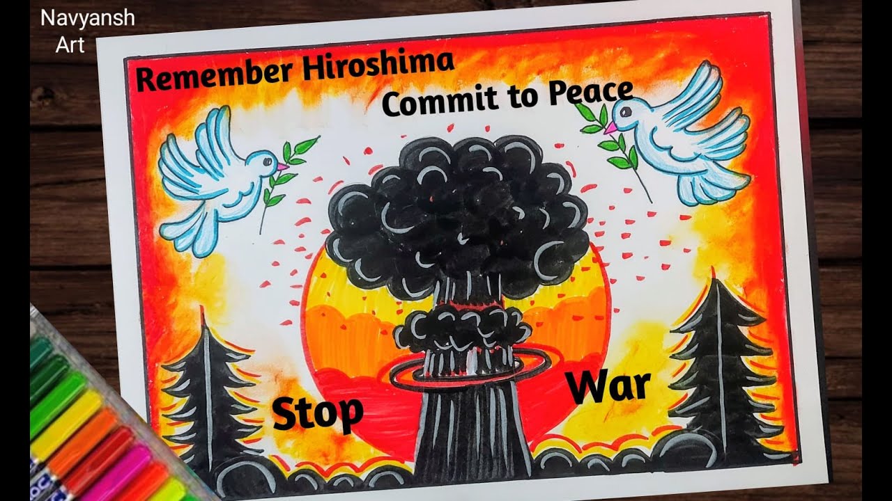 Hiroshima Nagasaki Day drawing easy/ Hiroshima Nagasaki Day poster ...