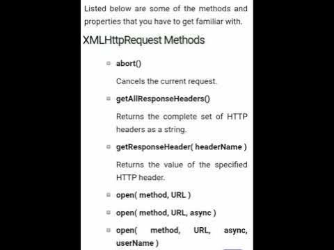 What is Xmlhttp request model ? Its methods and properties? - YouTube