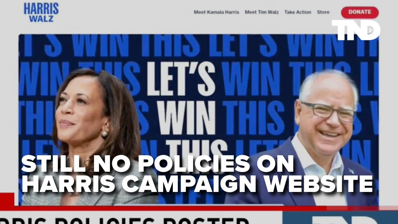 Harris and Walz campaign website still doesn't list policies - YouTube