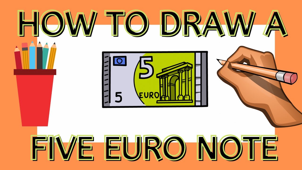 How to draw a five Euro note step by step. - YouTube