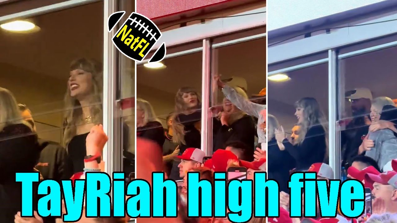 Taylor Swift high five with Chariah & Andrea hug at VIP box to ...