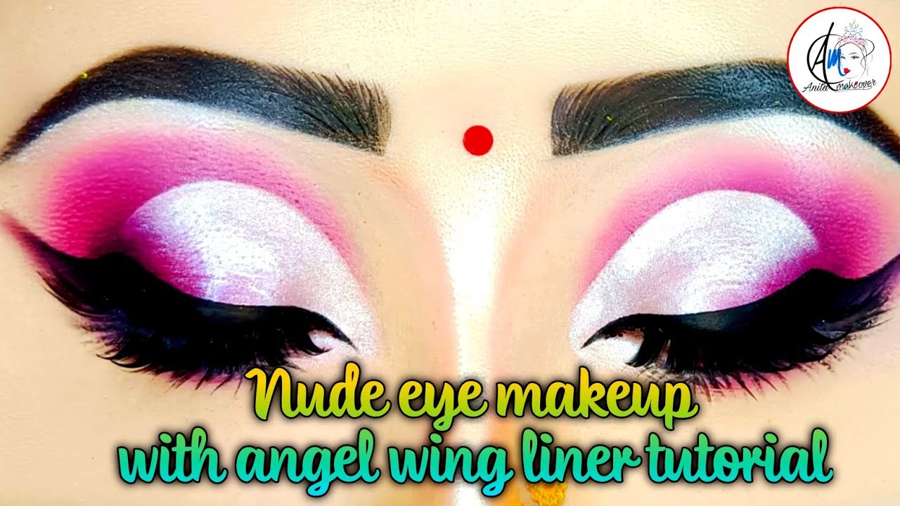 Nude eye makeup with angel wing liner tutorial | Eye Makeup On Dummy ...