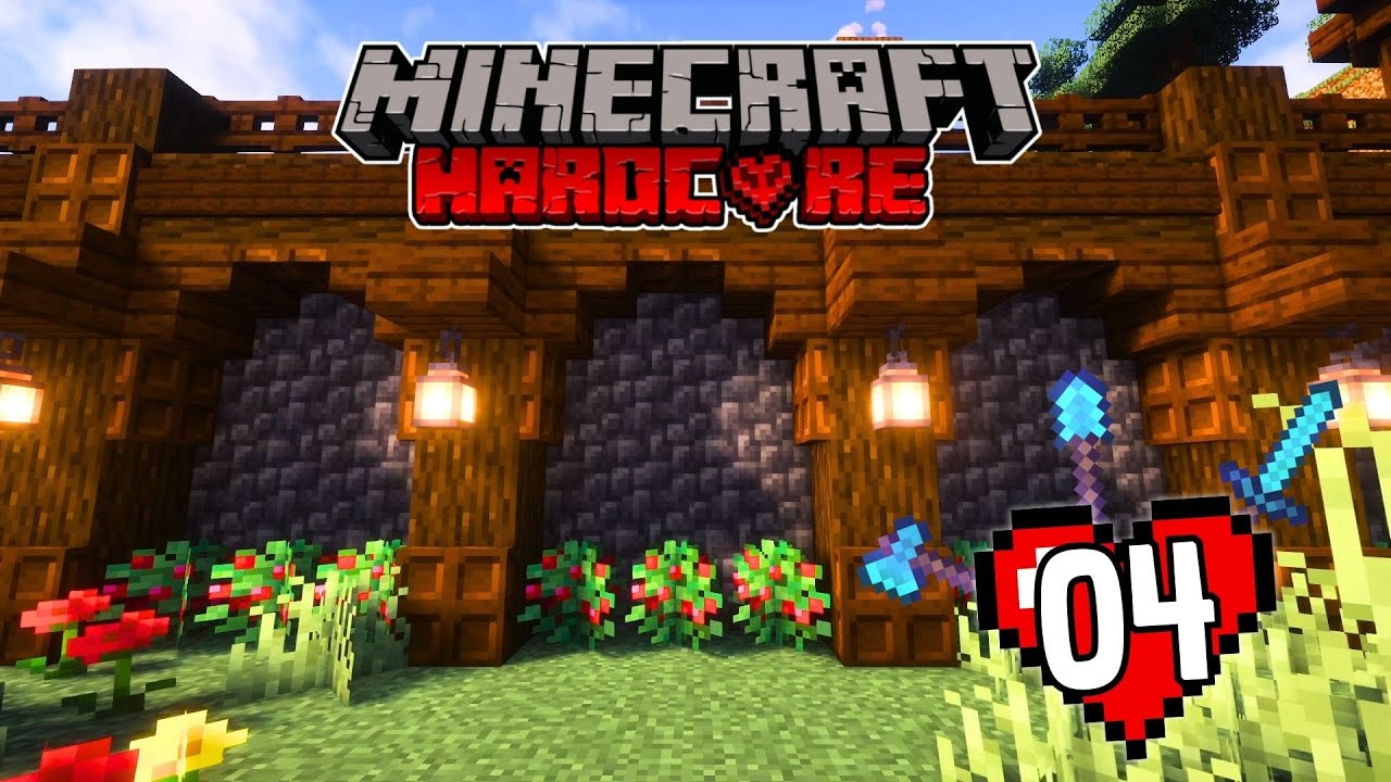 [04] Je commence la CONSTRUCTION du MUR dans Minecraft Hardcore 1.20 ...